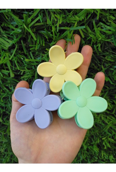 BM Ticaret 3' Lü Papatya Desenli Mandal Toka