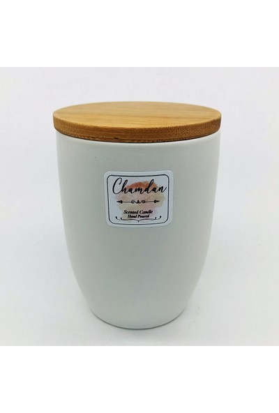 Chamdan Dekoratif Seramik Kap Yeşil Elma, Paçuli ve Orman Meyveleri Kokulu Soya Mum Chamdan Dekoratif Seramik Kap Yeşil Elma, Paçuli ve Orman Meyveleri Kokulu Soya Mum