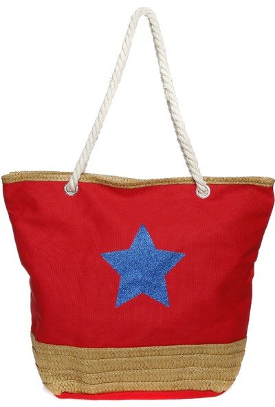 Syt Baskılı Hasır Beach Plaj Çantası