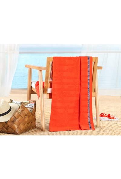 Madame Coco Coraline Plaj Havlusu - Turuncu - 70X150 cm