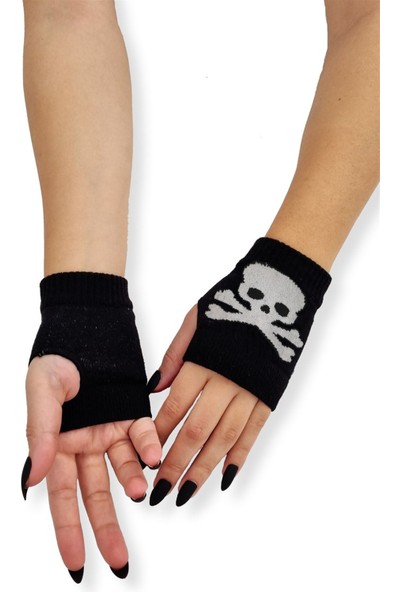 Touz Moda Harajuku Skull Kısa Eldiven Touz Moda Harajuku Skull Kısa Eldiven