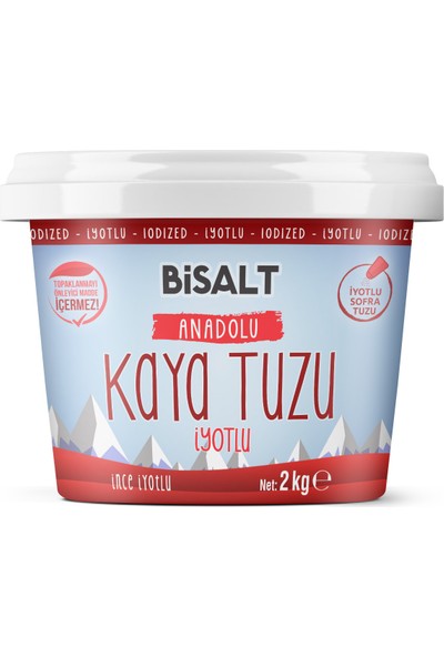 Bisalt Anadolu Kaya Tuzu İnce İyotlu 2 kg Bisalt Anadolu Kaya Tuzu İnce İyotlu 2 kg