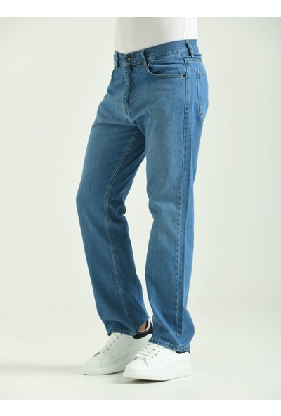 Moda1sin Erkek Bol Paça Baggy Jean Likrasız Koyu Mavi Normal Bel Kot Pantolon Moda1sin Erkek Bol Paça Baggy Jean Likrasız Koyu Mavi Normal Bel Kot Pantolon