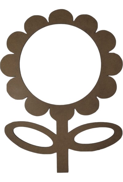 Leylaser Çiçek Figürlü 3 mm Ham Mdf Isimsiz Kasnak 25 cm