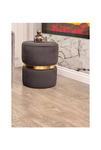 Breda Home Lüx Spor Dikişli Gold Detaylı Silinebilir Kadife Gri Puf Breda Home Lüx Spor Dikişli Gold Detaylı Silinebilir Kadife Gri Puf