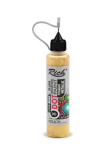 Rich Dot Paint 3D Likit Boya Altın Rengi 12078 Rich Dot Paint 3D Likit Boya Altın Rengi 12078