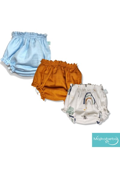 Majkabeba Mavi Tarçın Denim Rainbow Sıvı Geçirmez Külot 3'lü Alıştırma Külodu, Mayo, Şort Majkabeba Mavi Tarçın Denim Rainbow Sıvı Geçirmez Külot 3'lü Alıştırma Külodu, Mayo, Şort