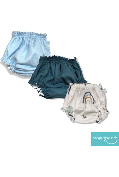 Majkabeba Mavi Petrol Mavi Denim Rainbow Sıvı Geçirmez Külot 3'lü Alıştırma Külodu, Mayo, Şort Majkabeba Mavi Petrol Mavi Denim Rainbow Sıvı Geçirmez Külot 3'lü Alıştırma Külodu, Mayo, Şort