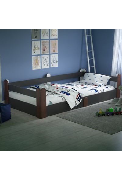 Tulip Life Tuliplife Montessori Karyola Antrasit Rustik Ceviz 90X190 Yatak Uyumlu Oval Kesim Çocuk Yatağı Tulip Life Tuliplife Montessori Karyola Antrasit Rustik Ceviz 90X190 Yatak Uyumlu Oval Kesim Çocuk Yatağı