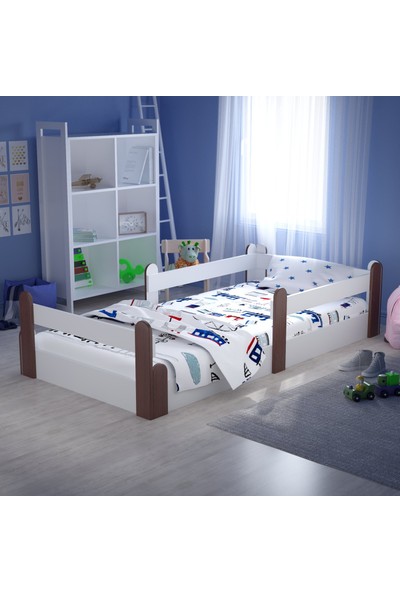 Tulip Life Tuliplife Montessori Karyola Beyaz Rustik Ceviz 90X190 Yatak Uyumlu Oval Kesim Çocuk Yatağı Tulip Life Tuliplife Montessori Karyola Beyaz Rustik Ceviz 90X190 Yatak Uyumlu Oval Kesim Çocuk Yatağı