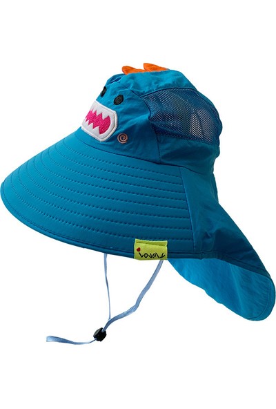 Çocuk Şapkası Açık Boyun Koruması Yaz Güneş Şapkası Uv Koruması Nefes Alabilir Örgü Şapka 52CM