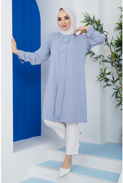 İmaj Butik Büyük Beden Taş Işlemeli Tesettür Tunik Bebe Mavi İmaj Butik Büyük Beden Taş Işlemeli Tesettür Tunik Bebe Mavi