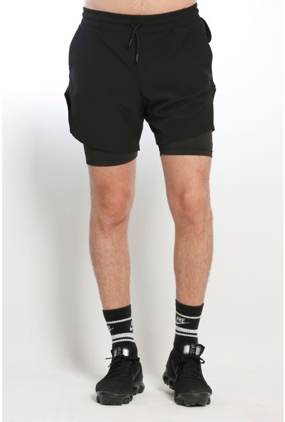 Sporcum Erkek Running Çift Katmanlı Taytlı Siyah Spor Şort – Titan Serisi HBESRTTTN1001 Sporcum Erkek Running Çift Katmanlı Taytlı Siyah Spor Şort – Titan Serisi HBESRTTTN1001