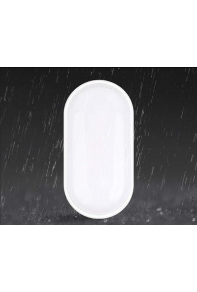 RulTech 15W Dekoratif Oval LED Nem Su Geçirmez Banyo Bahçe Modern Tavan Lambası Beyaz Kasa 6500K RulTech 15W Dekoratif Oval LED Nem Su Geçirmez Banyo Bahçe Modern Tavan Lambası Beyaz Kasa 6500K