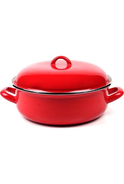 Emaye Pilav Tencere Kırmızı 26 cm