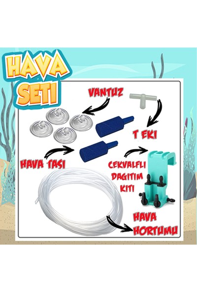 Veny Akvaryum Hava Seti (Çift Hava Taşı)