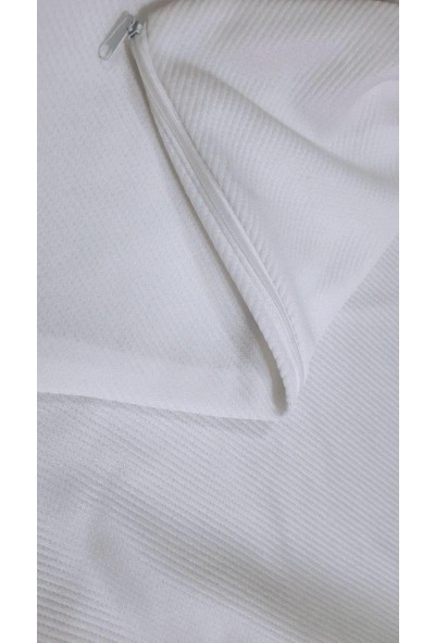 Leblanc Yastık Kılıfı İç Mitil Beyaz Pike Kumaştan Alez Fermuarlı 50 x 70 cm