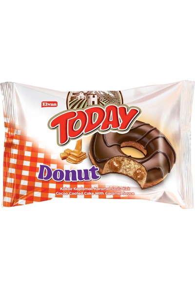 Elvan Today Donut Kek Karamelli 35 gr 24'lü Elvan Today Donut Kek Karamelli 35 gr 24'lü