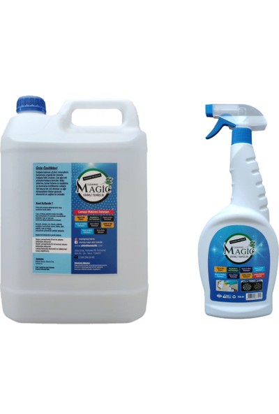 Cleaning Magic Sihirli Temizlik Yağ + Leke Sökücü 5lt + 750ML Cleaning Magic Sihirli Temizlik Yağ + Leke Sökücü 5lt + 750ML