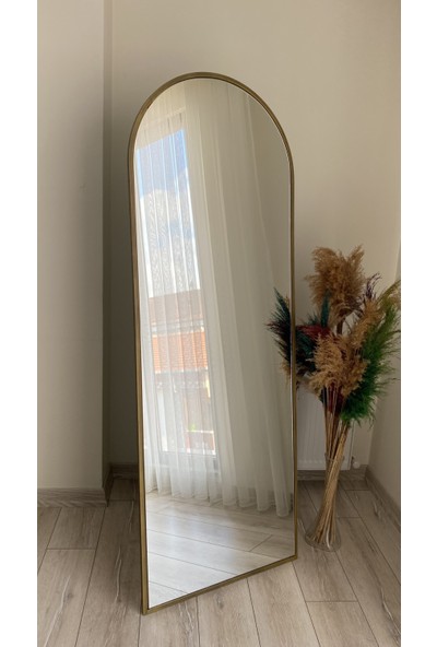 Ersan Dizayn Metal Çerçeve Gold Eskitme Ayaklı Boy Aynası