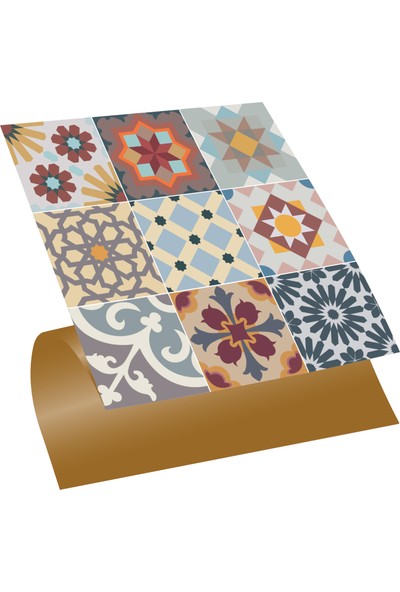 Kendinden Yapışkanlı Karma Agora Desenli Pvc Karo 30X30 cm (4 Adet) 0,36 M2 Kendinden Yapışkanlı Karma Agora Desenli Pvc Karo 30X30 cm (4 Adet) 0,36 M2