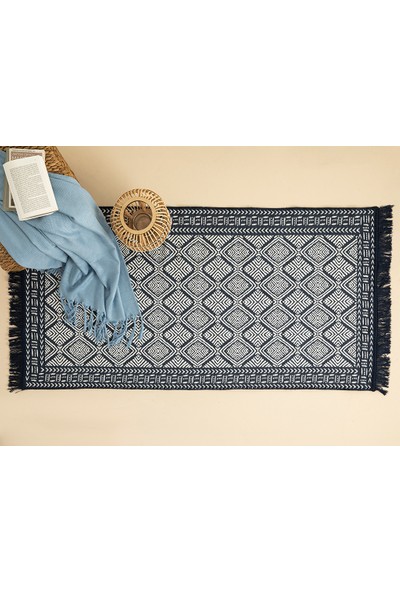 English Home Vega Dokuma Kilim 60 x 100 cm Lacivert