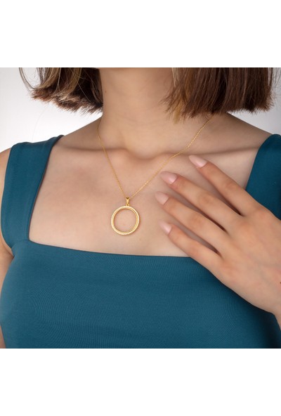 Ravza Gümüş 925 Ayar Gümüş Yarımlık Kolye