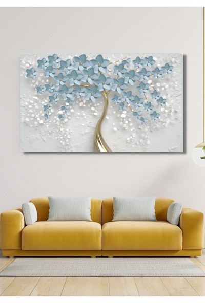 Nt Handmade Mavi Yapraklar 70X100CM Kanvas Tablo Salon Oturma Yatak Odası Ofis Antre Cafe Için Duvar Dekoru Nt Handmade Mavi Yapraklar 70X100CM Kanvas Tablo Salon Oturma Yatak Odası Ofis Antre Cafe Için Duvar Dekoru