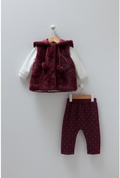 Caramell New Style Kürk Yelekli 3lü Takım