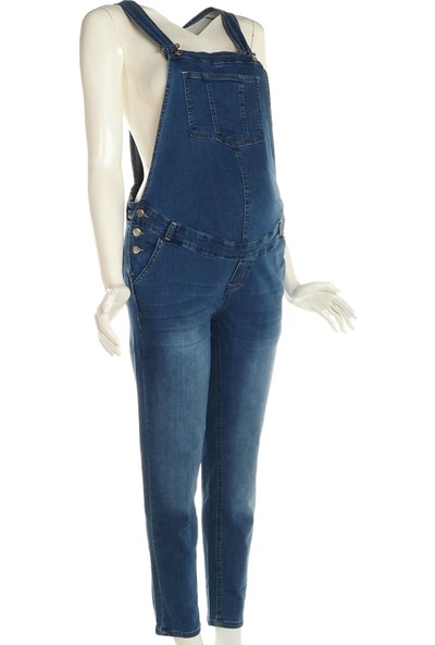 Overdo Hamile Denim Salopet Dar Paça