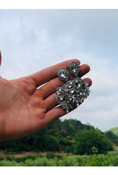 Miremsu Aksesuar Kadın Sallantılı Taşlı Abiye Küpe