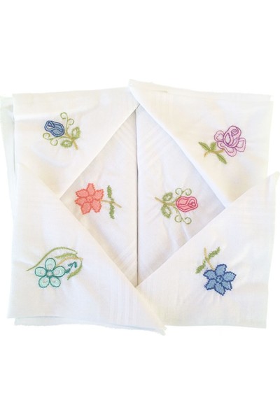 Luwi Shopping Hediyelik Işlemeli Bayan Mendili 6 Lı Paket 28X28 cm 100 Pamuk Luwi Shopping Hediyelik Işlemeli Bayan Mendili 6 Lı Paket 28X28 cm 100 Pamuk