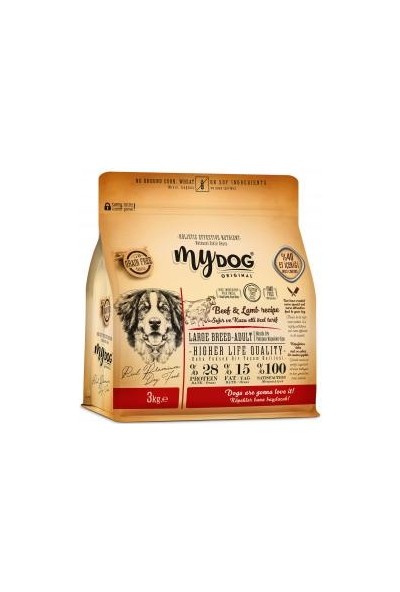 My Yem Mydog Low Grain Sığır ve Kuzu Etli Large Breed-Büyük Irk Yetişkin Köpek Maması 3 kg My Yem Mydog Low Grain Sığır ve Kuzu Etli Large Breed-Büyük Irk Yetişkin Köpek Maması 3 kg