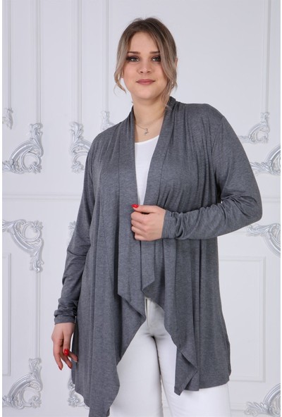 Sea Moda Viskon Kumaş Devrik Yaka Hırka-Antrasit Sea Moda Viskon Kumaş Devrik Yaka Hırka-Antrasit