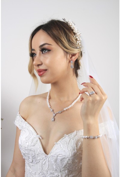 Birinci 1926 BIRINCI1926 925 Ayar Gümüş Kadın Baget Taşlı Inci Set Birinci 1926 BIRINCI1926 925 Ayar Gümüş Kadın Baget Taşlı Inci Set