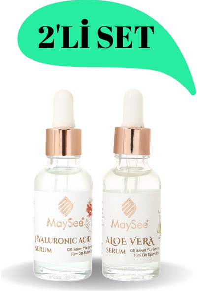 Maysee Aloe Vera Cilt Serumu ve Collagen & Hyaluronic Acid Cilt Serumu 2 Set Maysee Aloe Vera Cilt Serumu ve Collagen & Hyaluronic Acid Cilt Serumu 2 Set