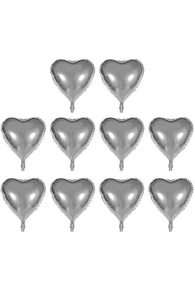 Guru Sepeti Kalp Şekilli Gümüş Renk Toptan Folyo Balon 45 cm 10 Adet Guru Sepeti Kalp Şekilli Gümüş Renk Toptan Folyo Balon 45 cm 10 Adet