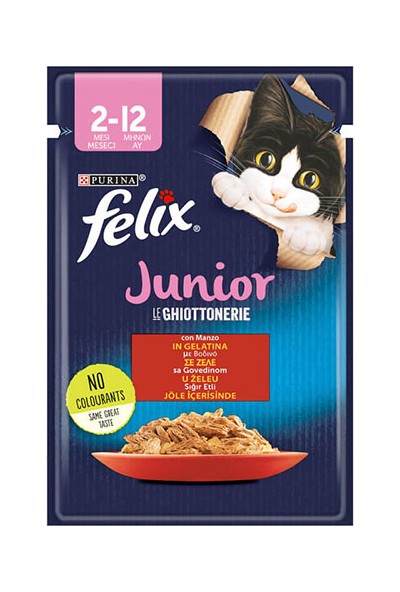 Felix Junior Sığır Etli Yavru Kedi Pouch 6X85 gr Felix Junior Sığır Etli Yavru Kedi Pouch 6X85 gr