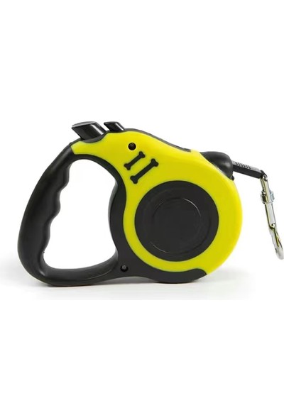 Qiruich 5 M Otomatik Ergonomik Abs Köpek Tasması - Siyah - Sarı (Yurt Dışından)