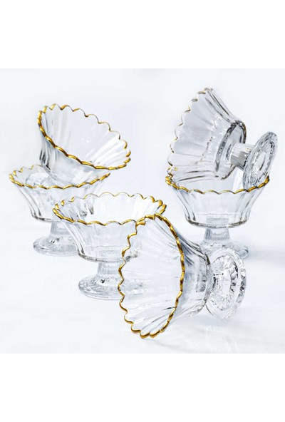 Porsima Rayan Manolya Altın Yaldızlı 6lı Kase Takımı Porsima Rayan Manolya Altın Yaldızlı 6lı Kase Takımı