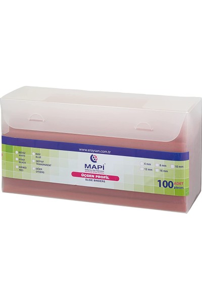 Berlin Shop Mapi 10 mm Üçgen Profil Kırmızı 100 Adet Berlin Shop Mapi 10 mm Üçgen Profil Kırmızı 100 Adet