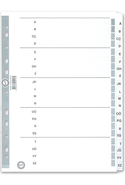 Berlin Shop Karton Ayrac A-Z Alfabetik A4