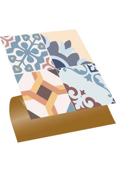 Tink Kendinden Yapışkanlı Modern 4'lü Desenli Pvc Karo 30x30 cm 4 Adet 0,36 M2 Tink Kendinden Yapışkanlı Modern 4'lü Desenli Pvc Karo 30x30 cm 4 Adet 0,36 M2