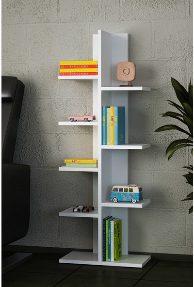 Aura Kitaplık Çiçeklik Ofis Ev Kitaplığı Dekoratif Kitaplık Ev Rafı Ofis Rafı