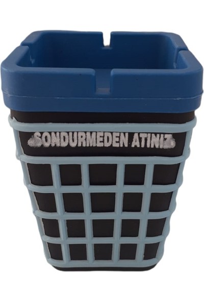 Asımoğlu Mavi Fileli Plastik Kokusuz Kare Küllük Asımoğlu Mavi Fileli Plastik Kokusuz Kare Küllük
