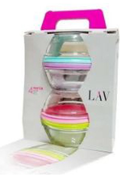 Vera Hediyelik Eşya Saklama Kabı Kapaklı 4 Adet Cam Master Lav