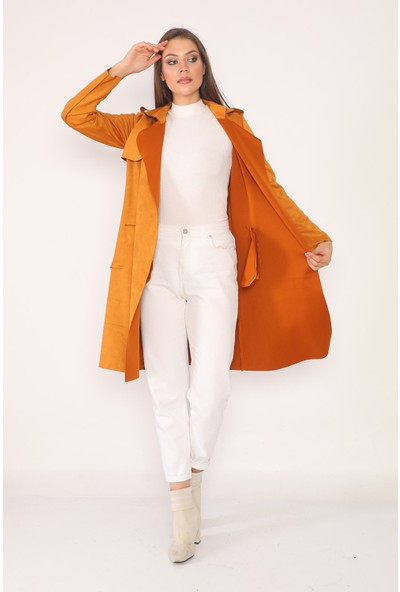 Neşeli Butik Kadın Apolet Detaylı Kuşaklı Trençkot NB7013 Neşeli Butik Kadın Apolet Detaylı Kuşaklı Trençkot NB7013