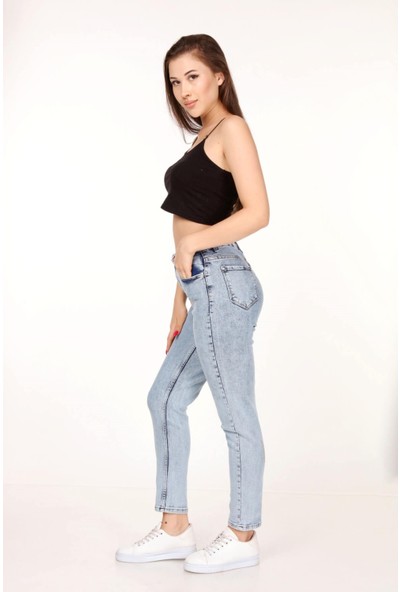 Neşeli Butik Kadın Yüksek Bel Yeni Sezon Kot Pantolon YCL007 Neşeli Butik Kadın Yüksek Bel Yeni Sezon Kot Pantolon YCL007