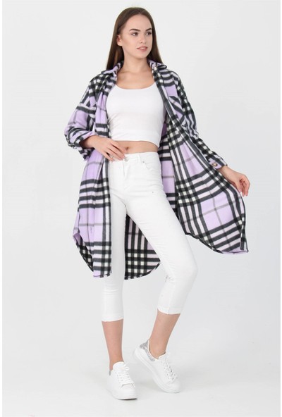 Neşeli Butik Kadın Yeni Sezon Kışlık Ekose Polar Uzun Tunik Gömlek NB7189 Neşeli Butik Kadın Yeni Sezon Kışlık Ekose Polar Uzun Tunik Gömlek NB7189