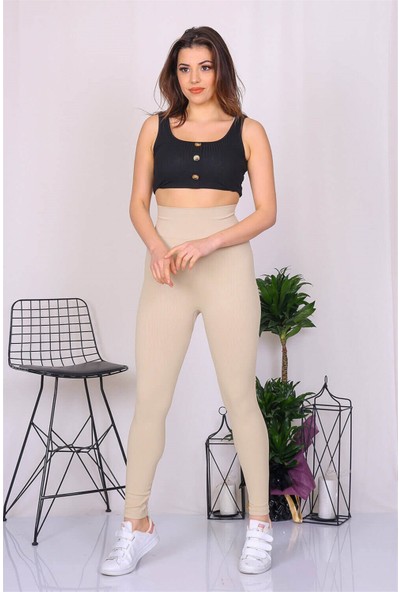 Neşeli Butik Kadın Yüksek Bel Toparlayıcı Dikişsiz Tayt HKN001